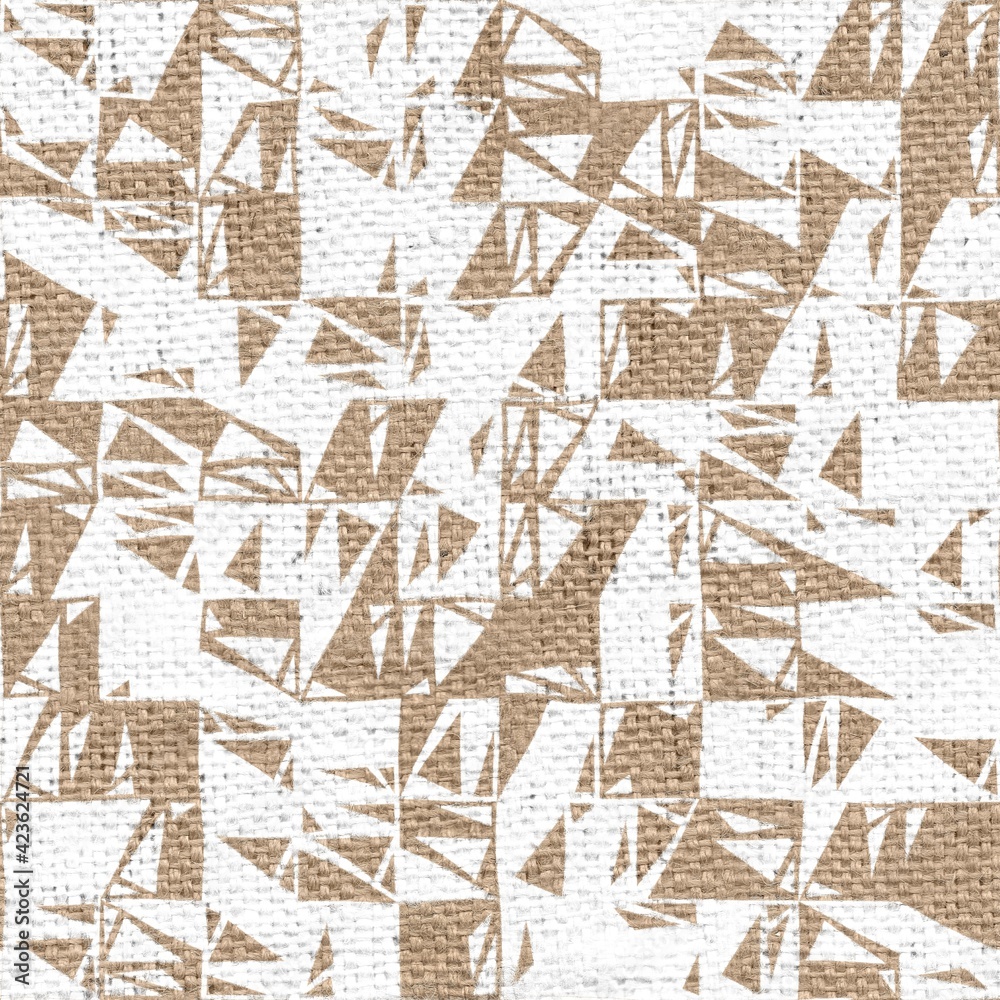Seamless burlap with white paint pattern overlay. High quality ...