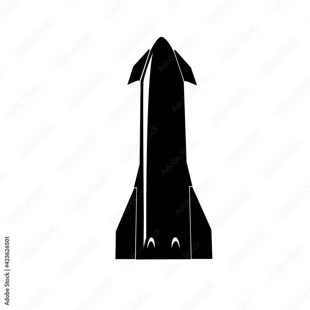 Starship spacex spaceship isolated vector illustration on white ...