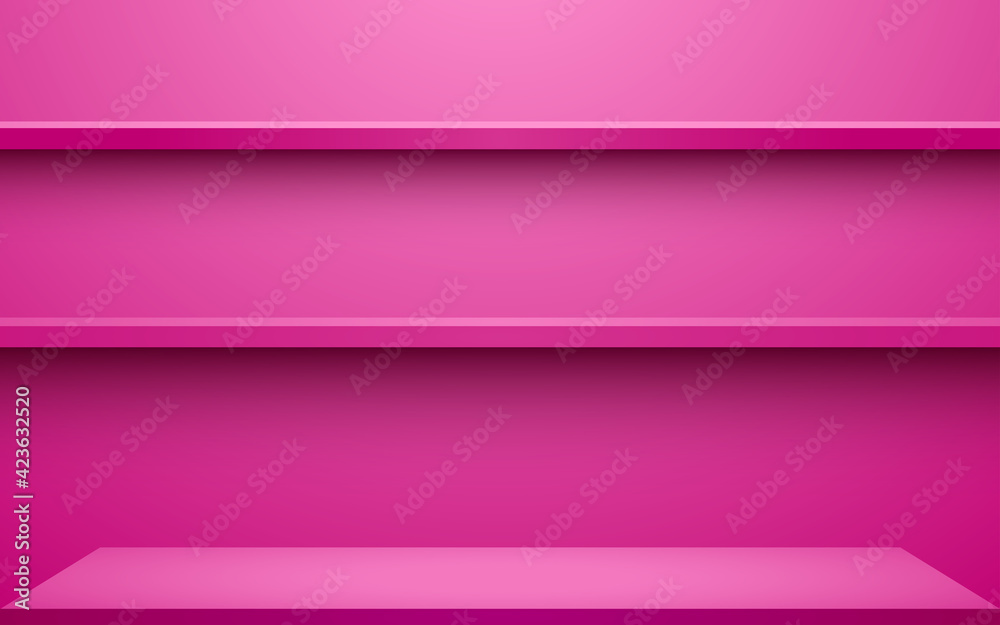 pink shelf and table in the pink room Stock-Vektorgrafik | Adobe Stock