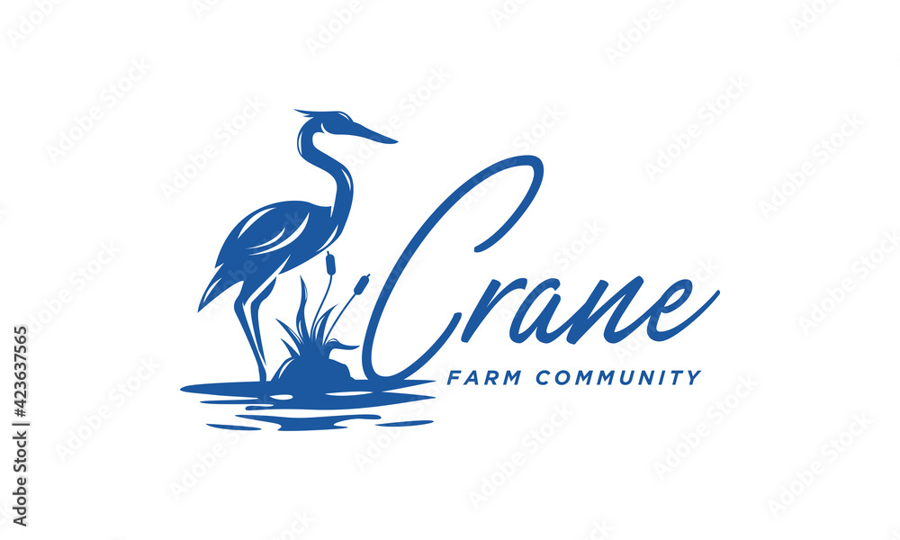 Crane Logo Design Inspiration - Isolated vector Illustration on white ...