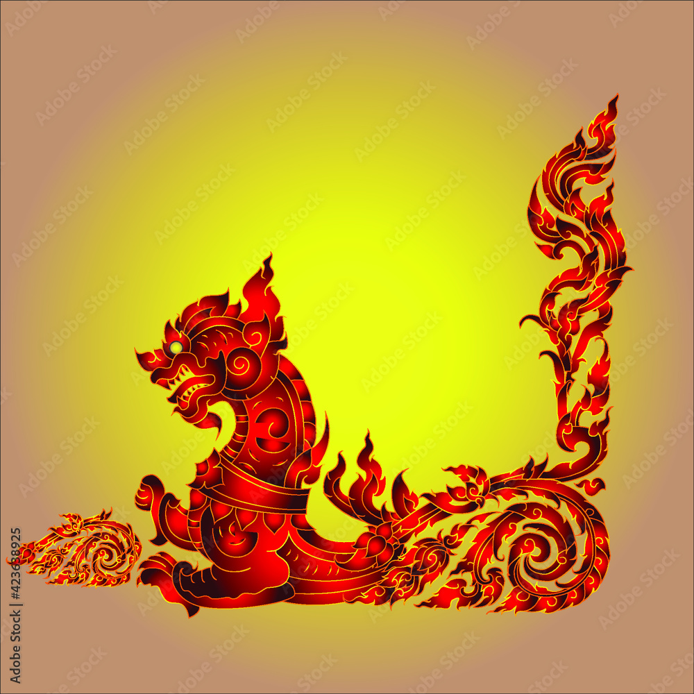 Vector illustration. Thai art pattern or Line Thai background wallpaper ...