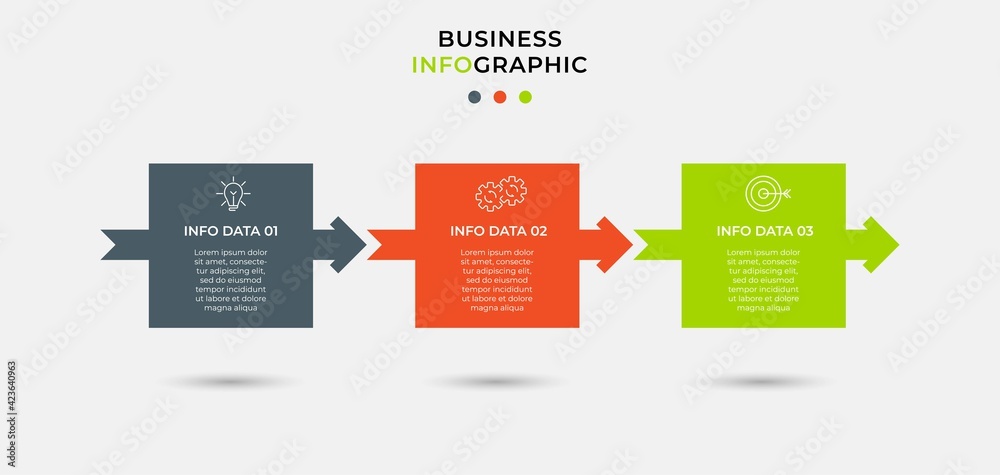 Vector Infographic design business template with icons and 3 options or ...