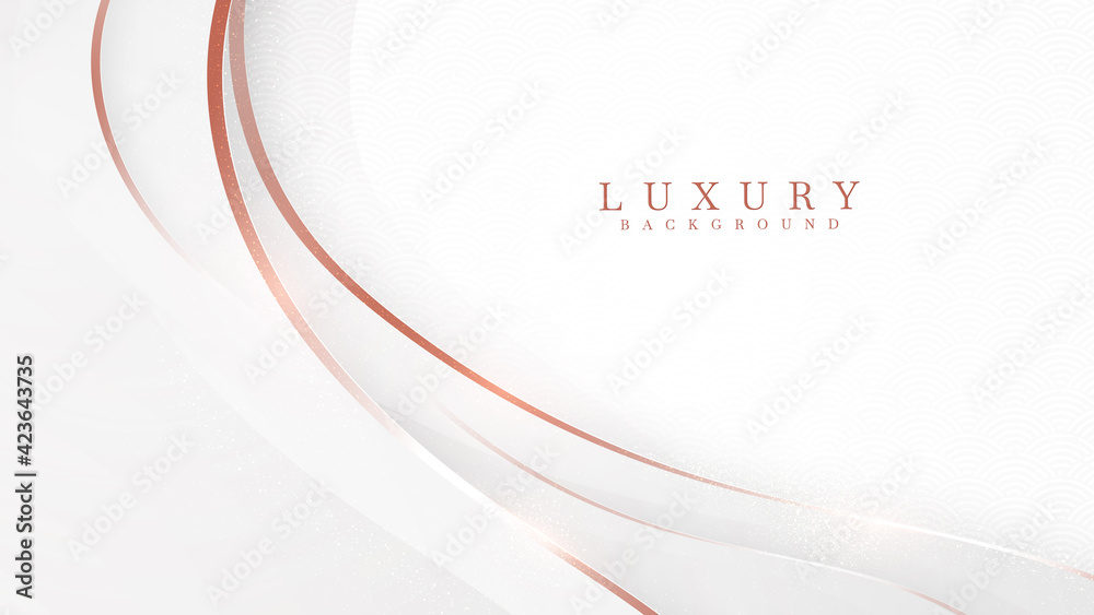 Elegant abstract copper curve line background with shiny elements. rose ...