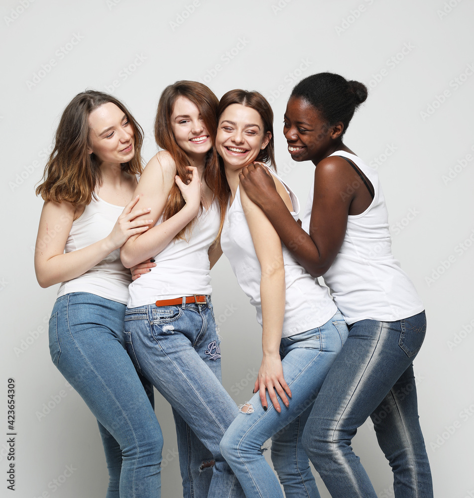 friendship, diversity and people concept - Multicultural woman smiling ...