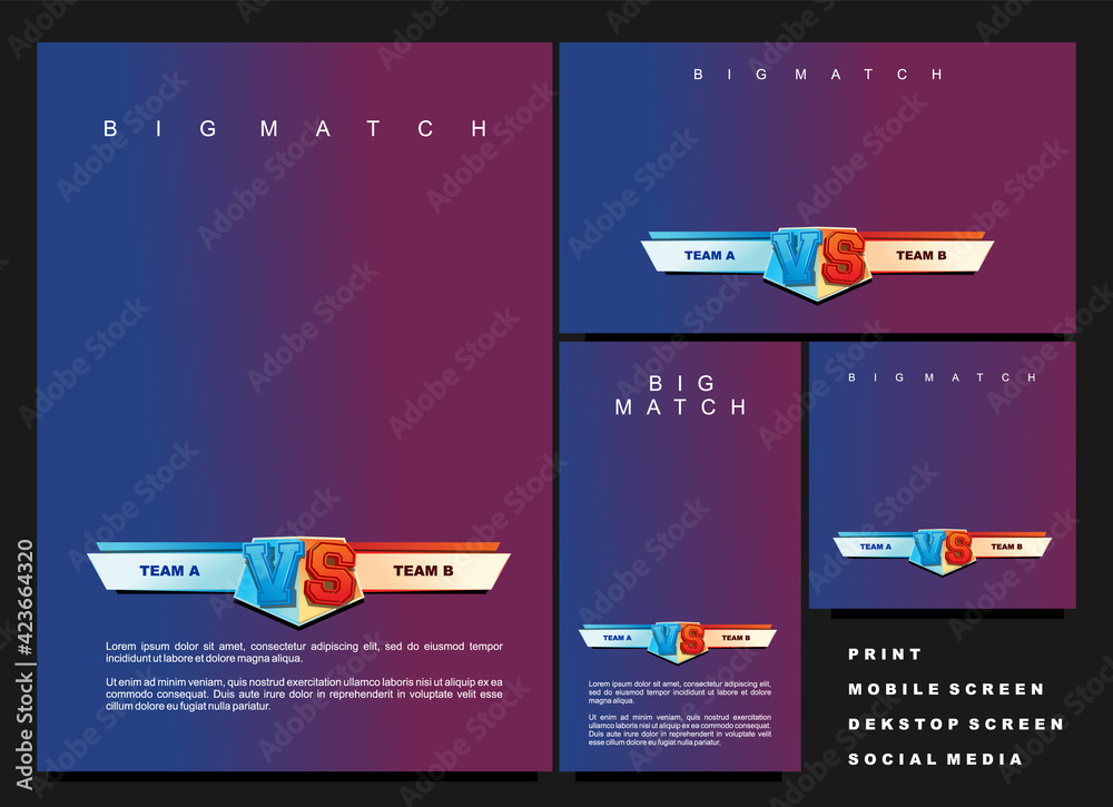 esport big match team versus promotional template material. various ...