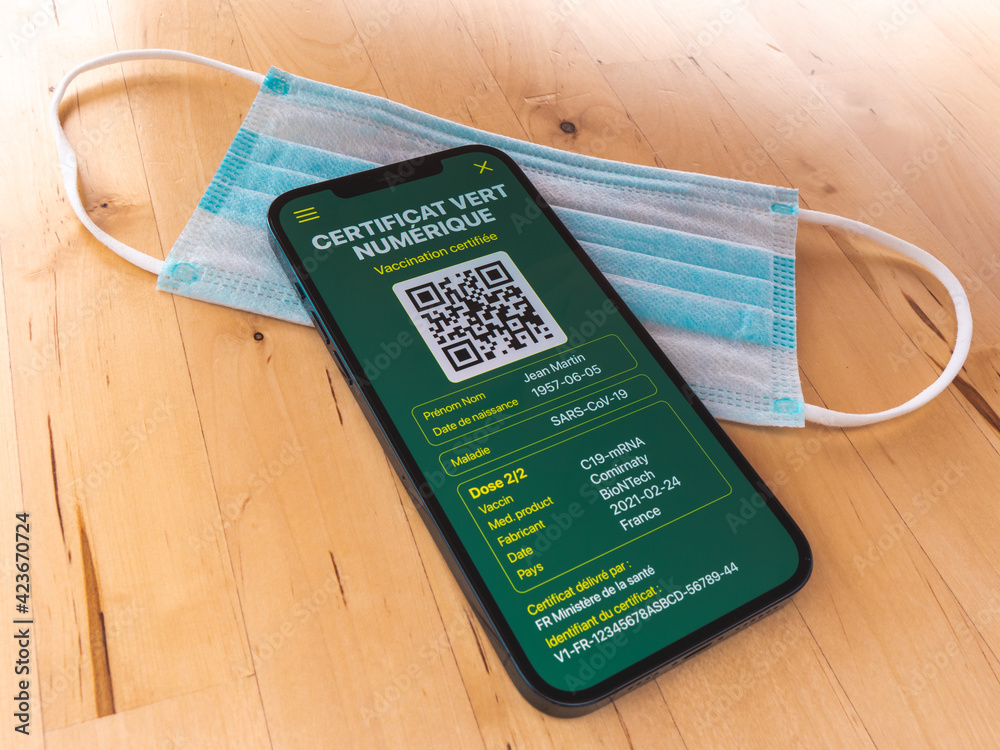 Certificat vert numérique - Certificat de vaccination européen avec QR ...