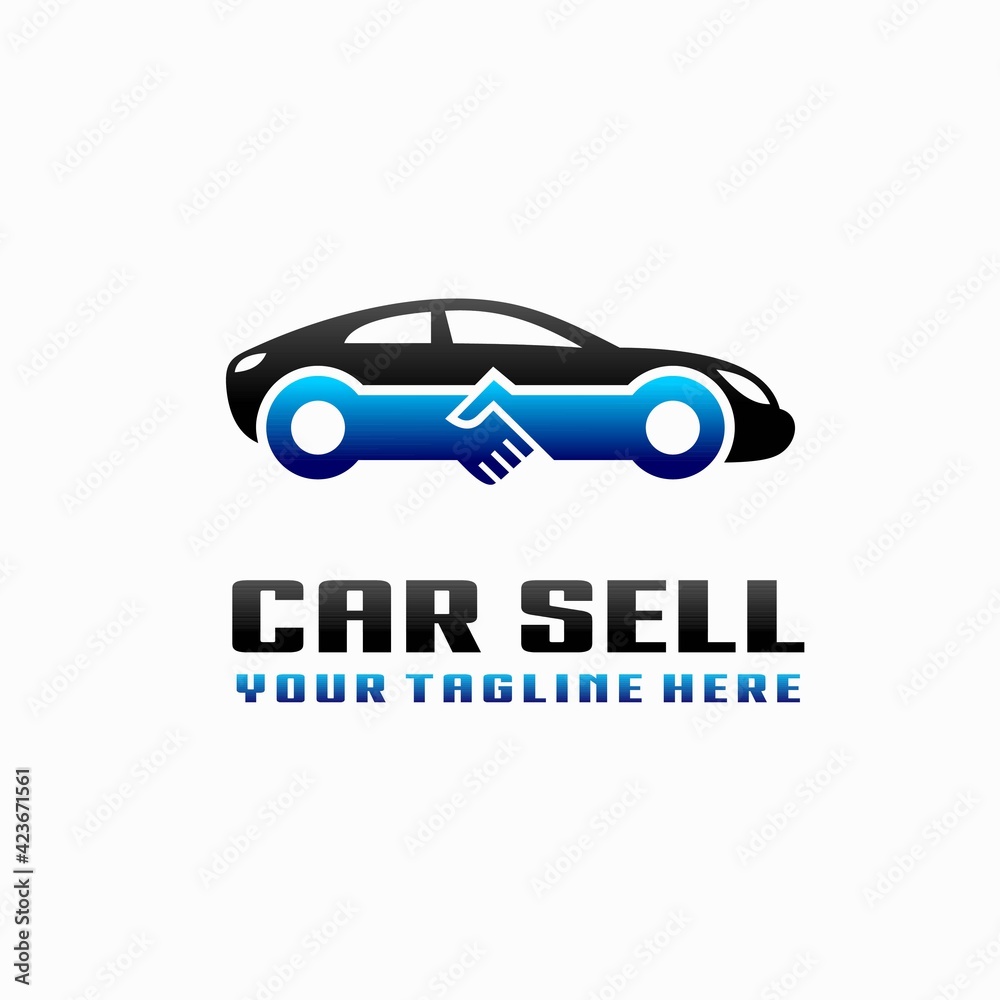Car sell logo with handshake concept Stock Vector | Adobe Stock