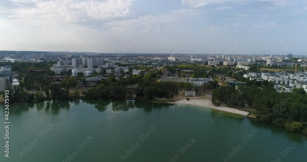 Le Lac city Lake in Bordeaux France with Lake beach at Ginko ...