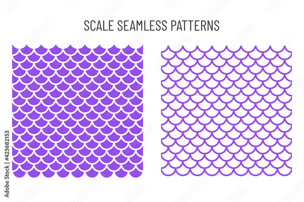 Seamless pattern of mermaid scales Beautifully arranged fish scales ...