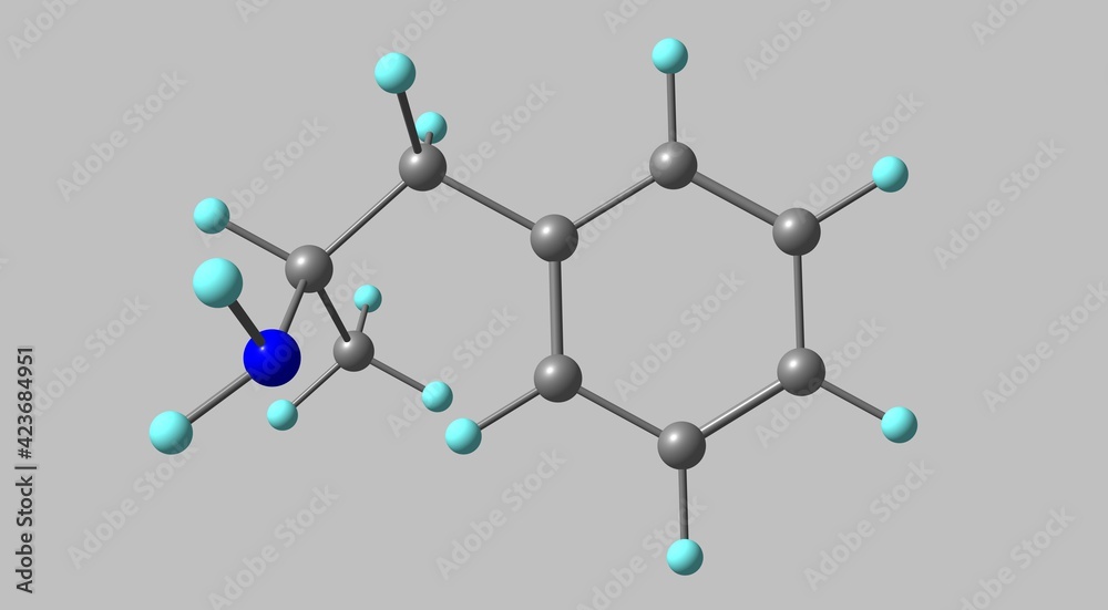 Amphetamine molecular structure isolated on grey Stock Illustration ...