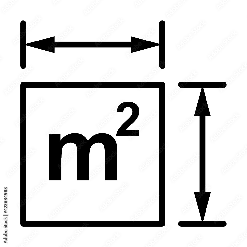 square meter illustration icon Stock Vector | Adobe Stock