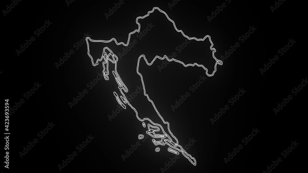 Map of Croatia, Croatia outline, Animated close up map Croatia Stock ...