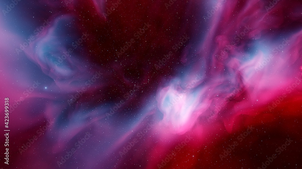 red-violet nebula in outer space, horsehead nebula, unusual colorful ...