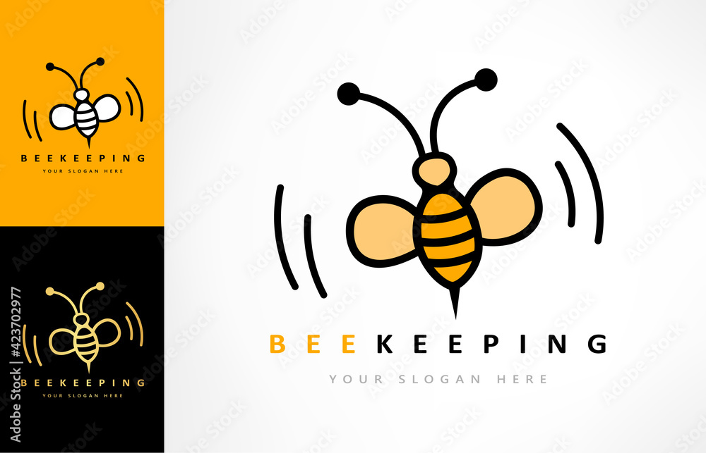 Bee logo vector. Beekeeping design. Insect illustration. Stock Vector ...