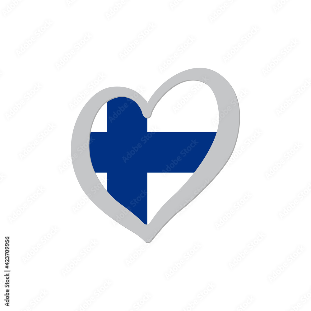 Finland flag inside of heart shape icon vector. Eurovision song contest ...