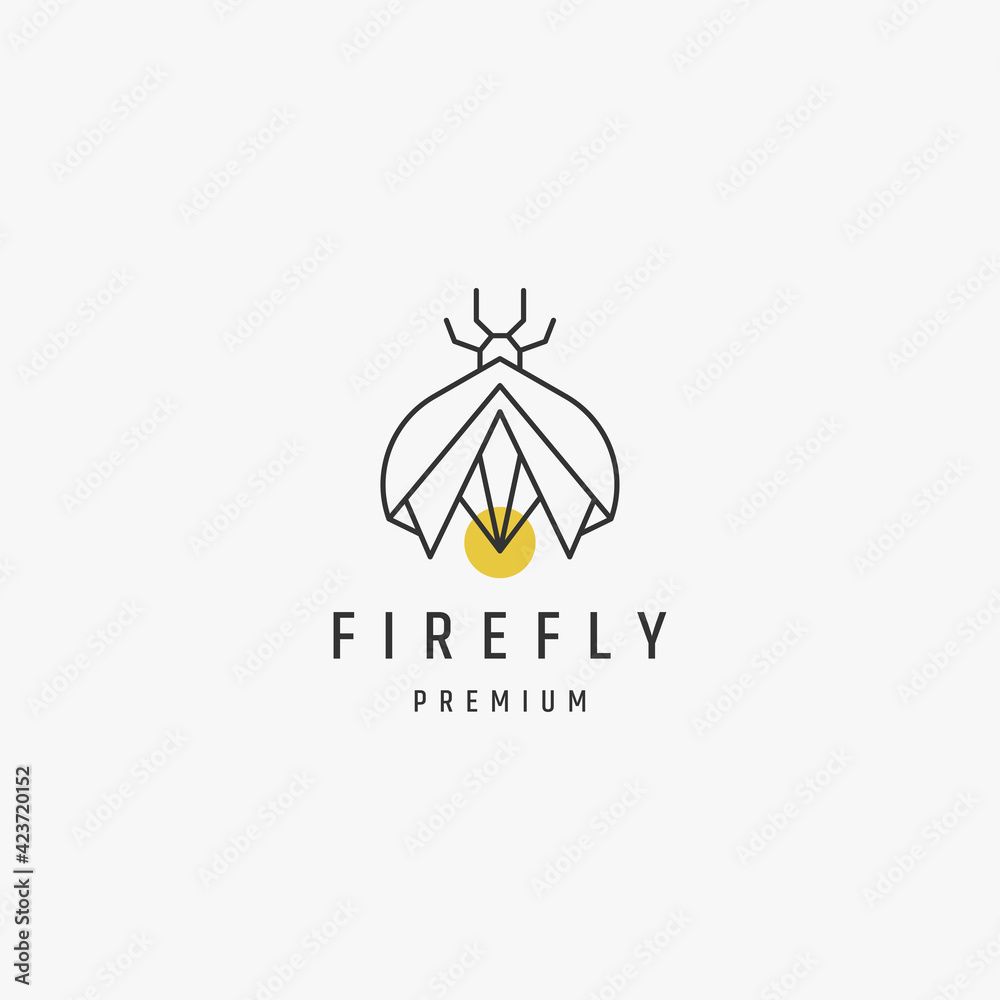 Firefly line style logo icon design template vector illustration Stock ...