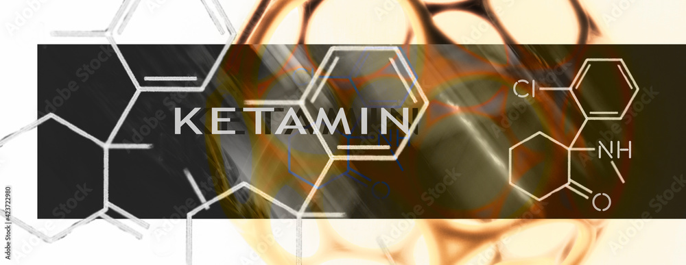 Ketamine. Dissociative ketamine. Chemical formula, molecular structure ...