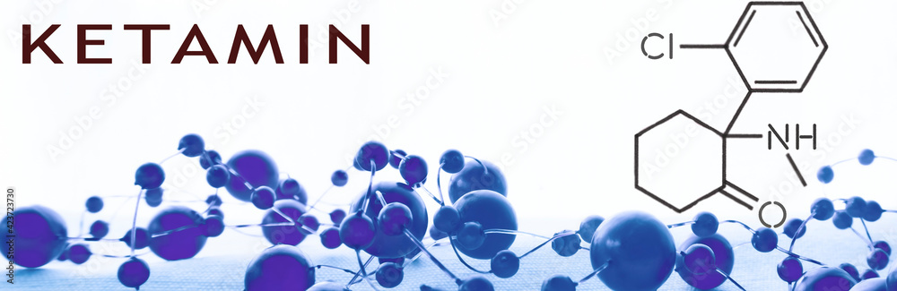 Ketamine. Dissociative ketamine. Chemical formula, molecular structure ...