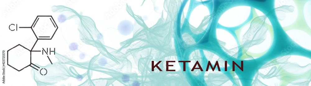 Ketamine. Dissociative ketamine. Chemical formula, molecular structure ...