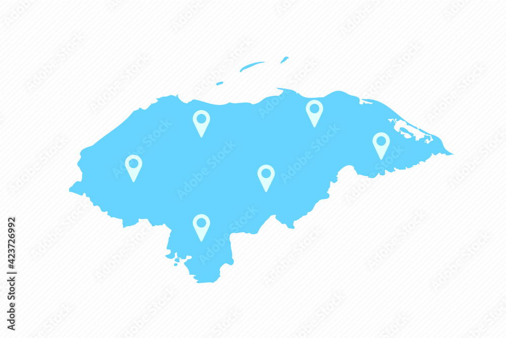 Honduras Simple Map With Map Icons Stock Vector | Adobe Stock