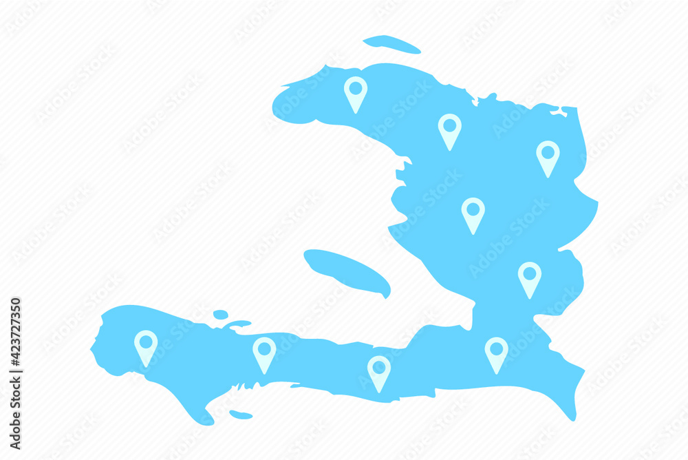Haiti Simple Map With Map Icons Stock Vector | Adobe Stock