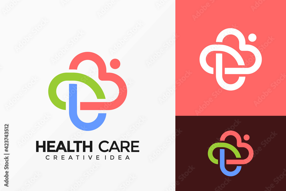 Vetor de Health Care Medical Logo Vector Design. Abstract emblem ...