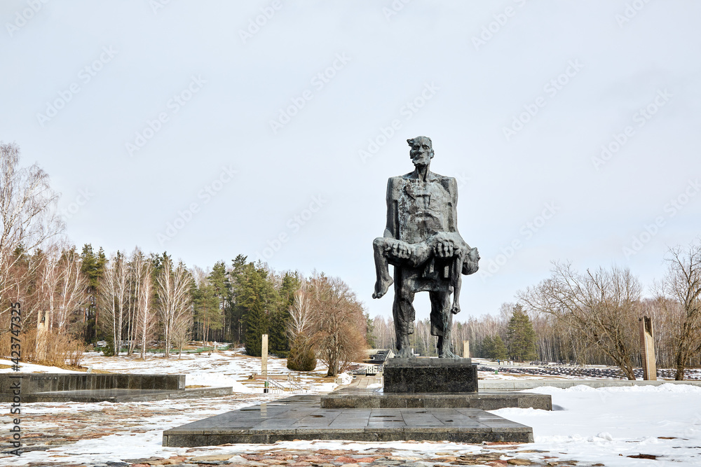 Fotografia do Stock: Khatyn, Belarus - March 13, 2021 Memorial complex ...