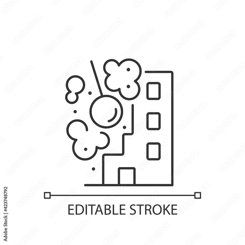 Construction sites linear icon. Construction operations contribute to ...