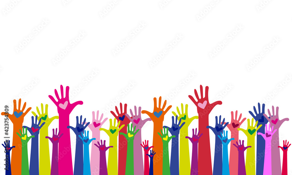 Manos de colores con corazones 21. Stock Vector | Adobe Stock