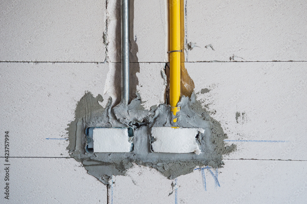 Fototapeta Galvanized electrical junction box and electrical metal ...