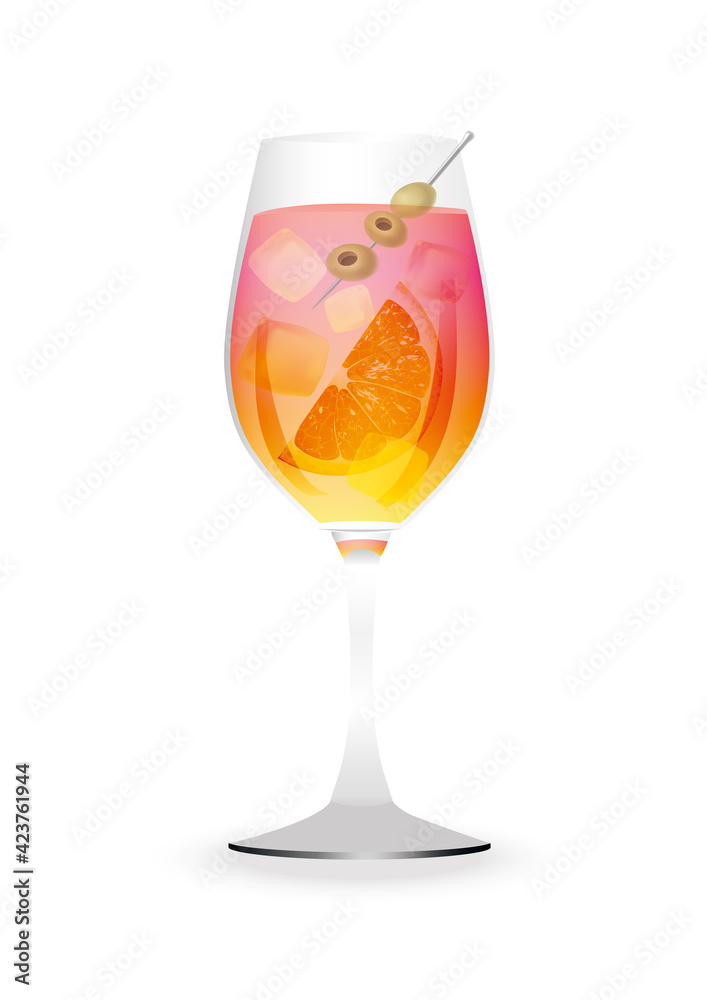 aperol spritz cocktail isolated on a white background vector ...