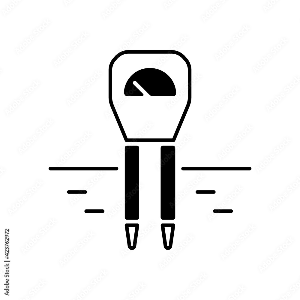 Soil moisture monitoring black linear icon. Accurate measurement. Soil ...