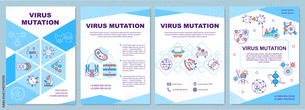Virus mutation brochure template. Changes in genetic code sequence ...
