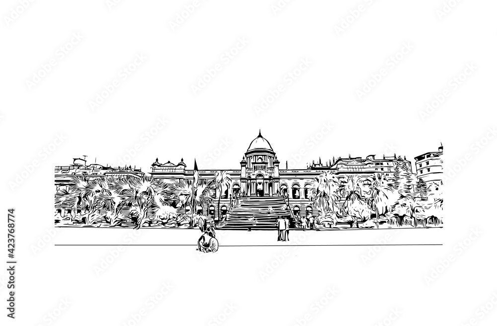 Building view with landmark of aka is the capital city of Bangladesh ...
