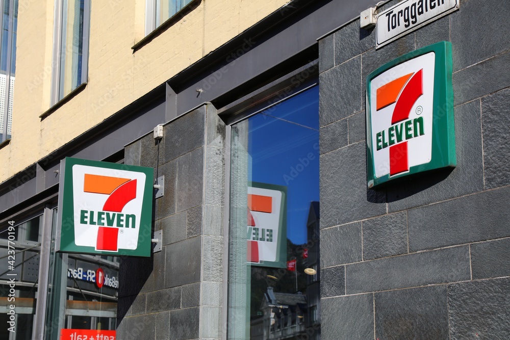 BERGEN, NORWAY - JULY 23, 2020: 7-Eleven convenience store in Bergen ...