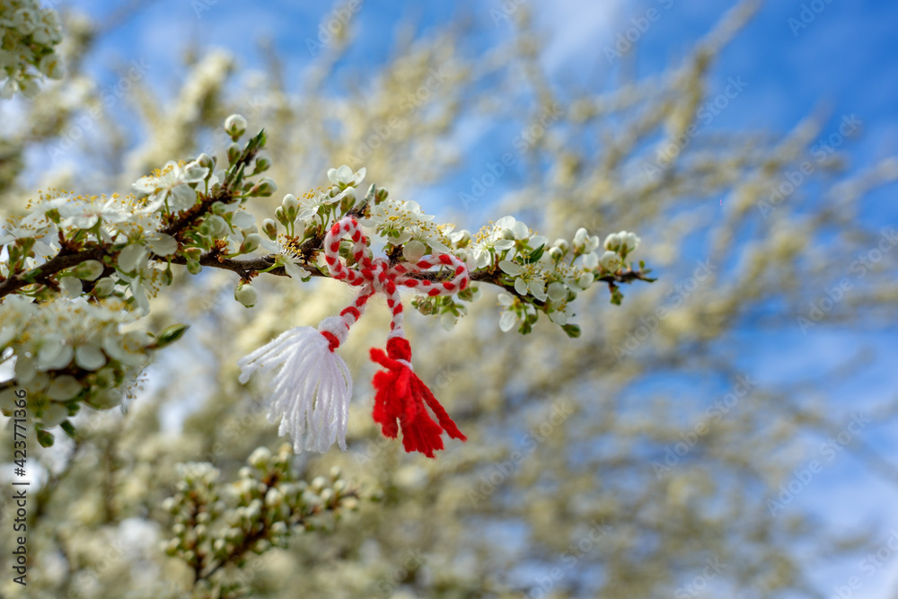 Bulgarian symbol of spring martenitsa bracelet. March 1 tradition white ...