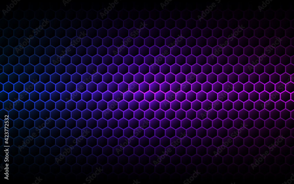 Vetor de Hexagon purple background. Gradient cells texture. Futuristic color wallpaper. Modern ...