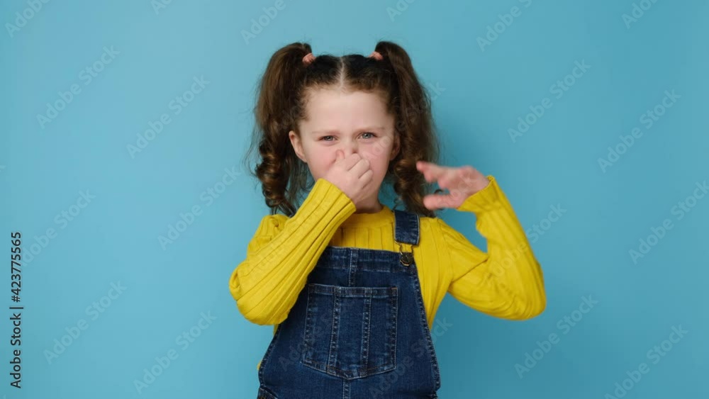 Close up portrait of sad emotional little preschool girl kid feeling ...