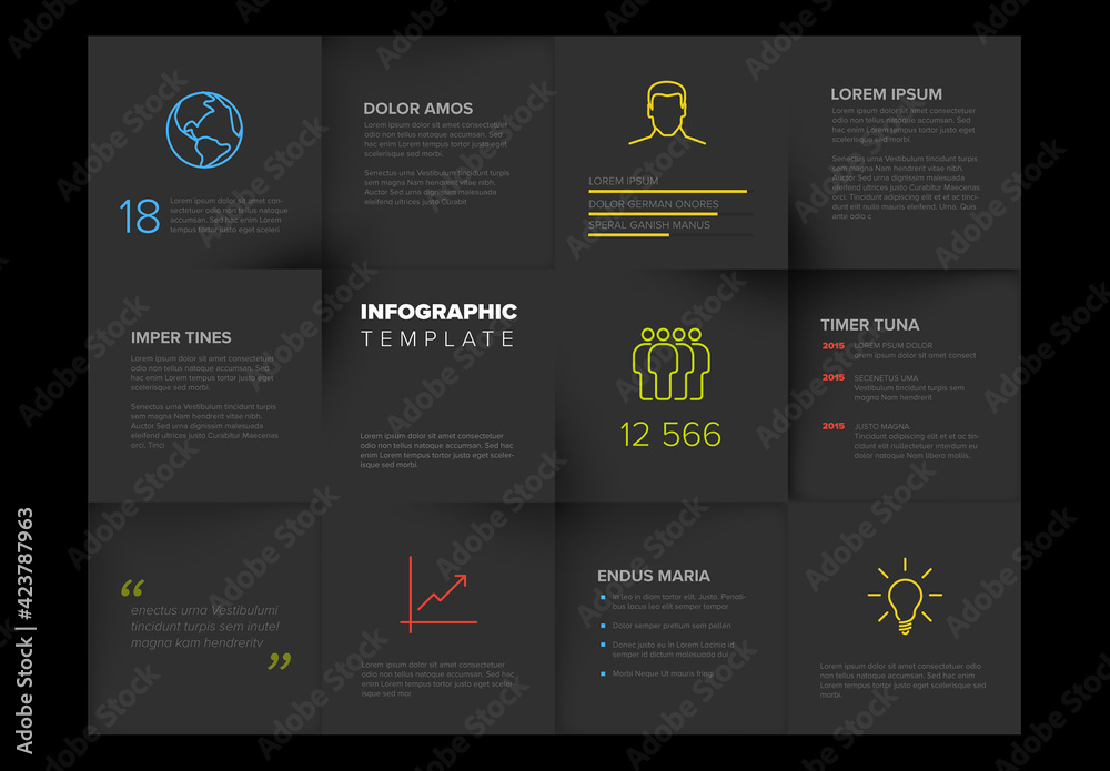 Multipurpose Mosaic Infographic Stock Template | Adobe Stock