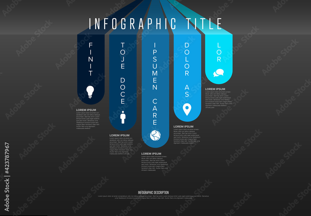 Dark Blue Infographic Layout Stock Template | Adobe Stock