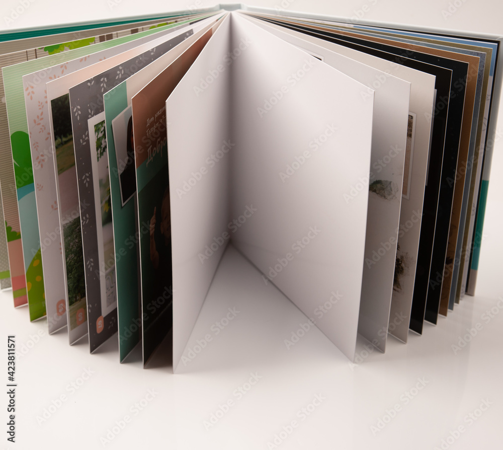 photobook open book pages Stock Photo | Adobe Stock