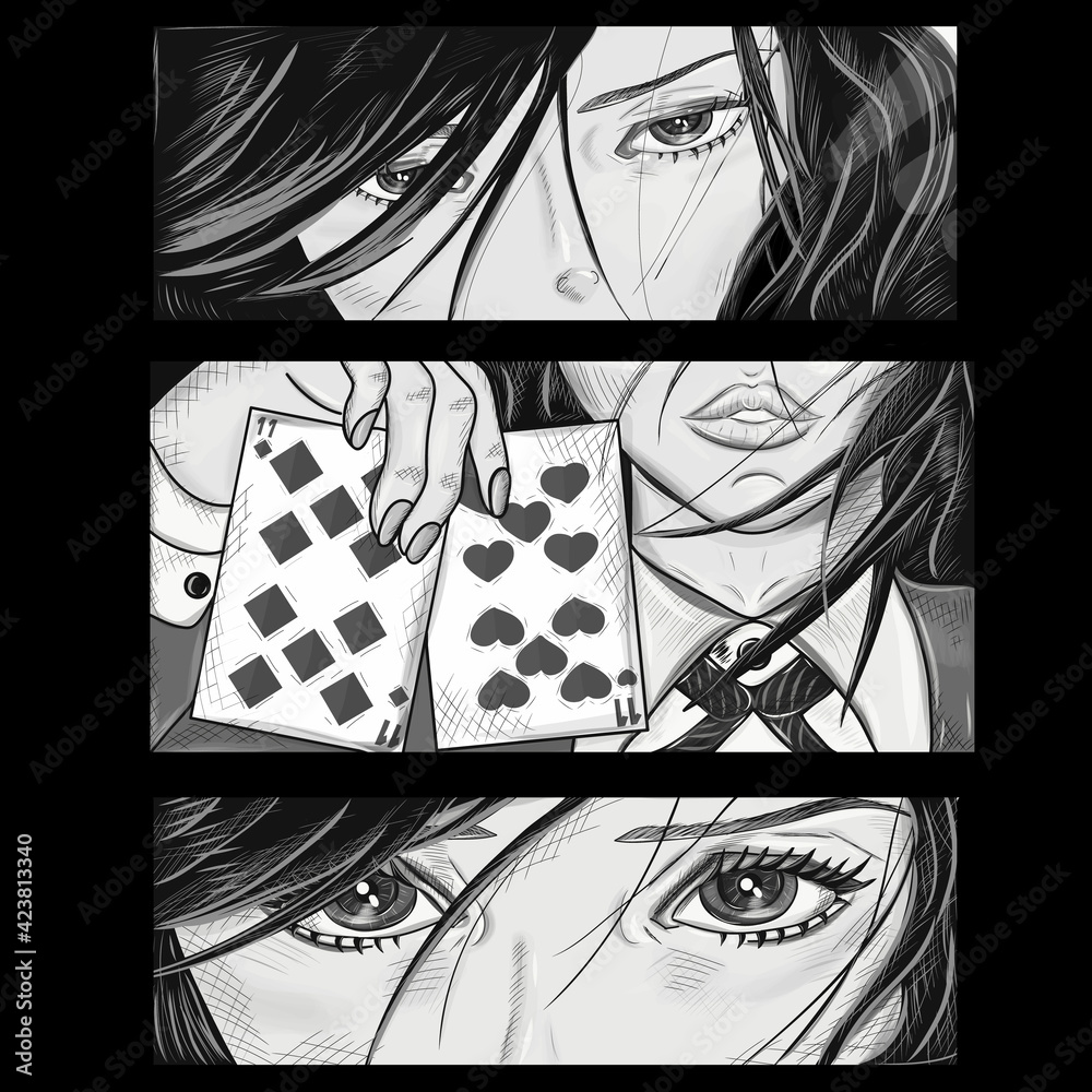 Manga style. Japanese cartoon Comic concept. Anime characters. Vector ...