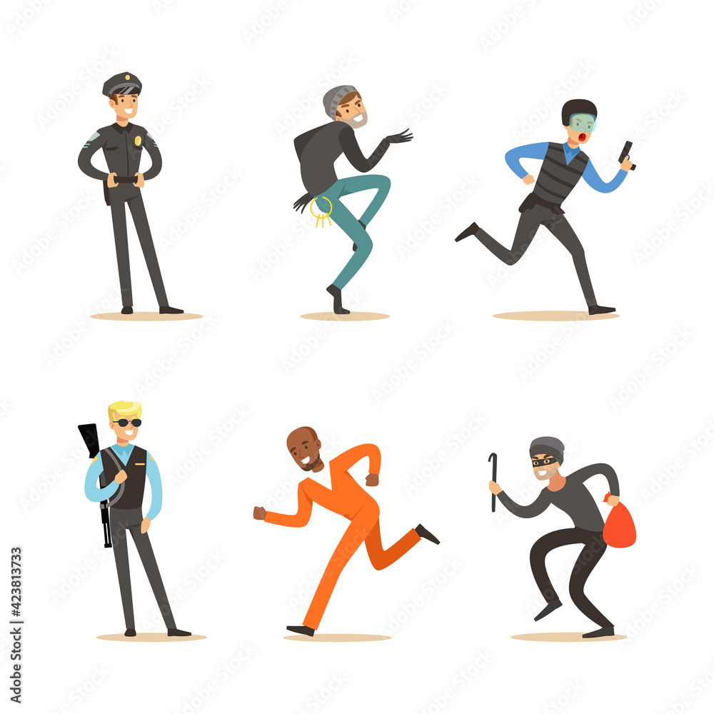 Policeman Running Cartoon