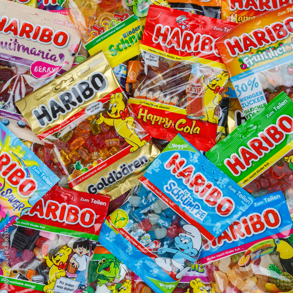 Haribo gummy bear gummi candy candies different types variety ...