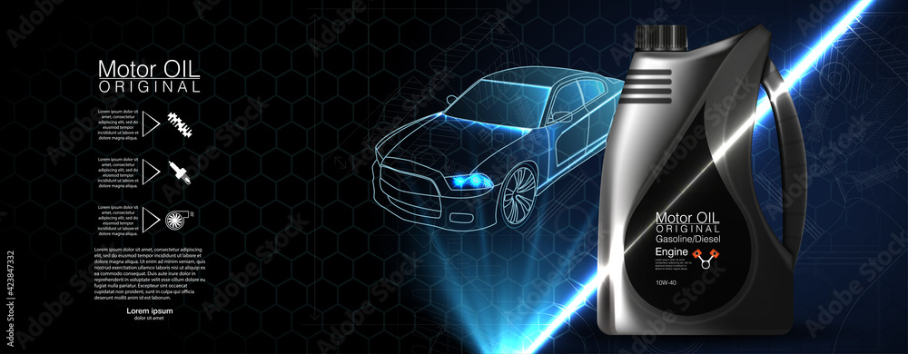 Flyer with oil bottle for cover design. Motor Oil, great design for any ...