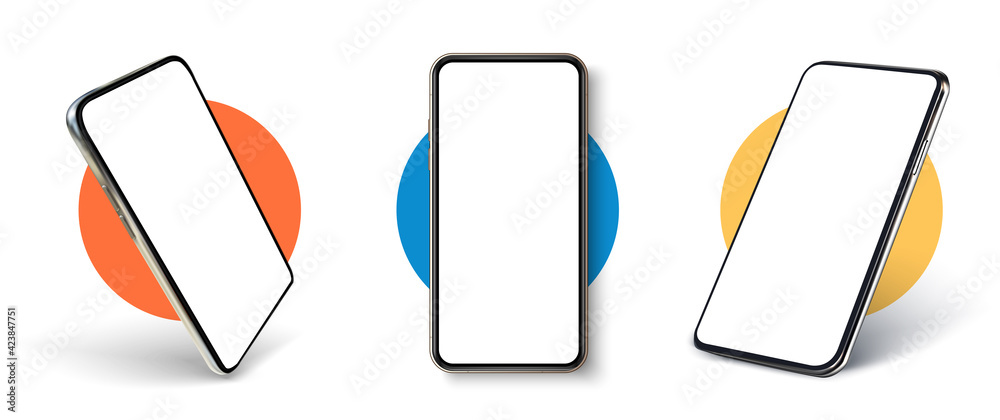 Realistic UI, UX phone mockup. Smartphone blank screen, phone mockup ...