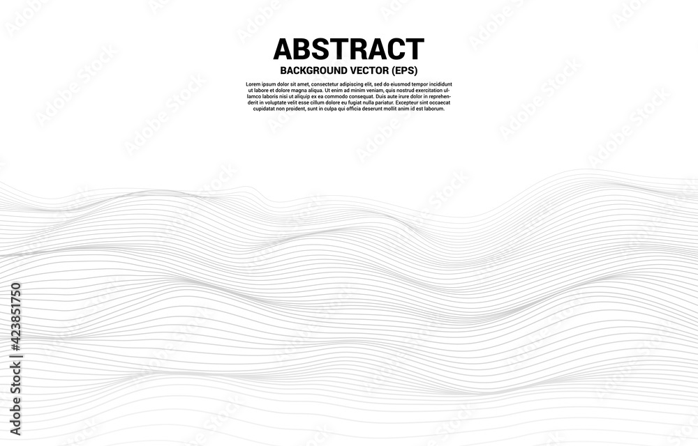 Digital Contour curve line and wave with wireframe . Abstract ...