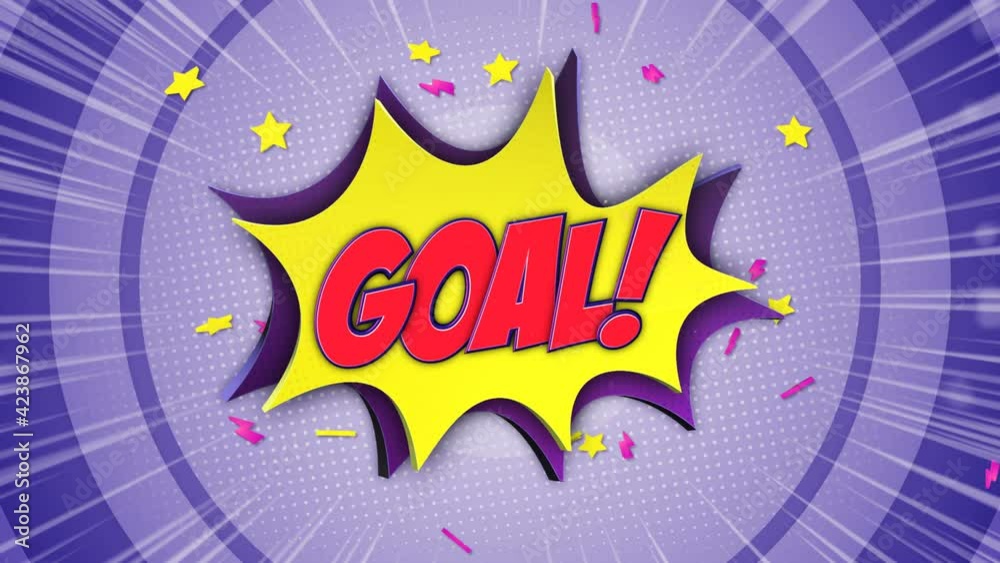 GOAL Comic Text Animation, with Alpha Matte, Loop, 4k Stock Video ...