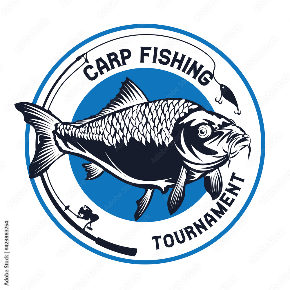 Carp fishing logo vector illustration, perfect for fish business ...