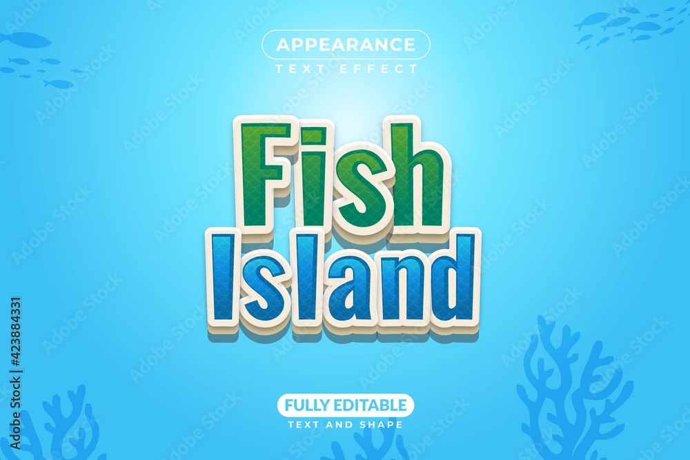 Editable Vector Text Effect Fish Island Effect Style For Branding ...